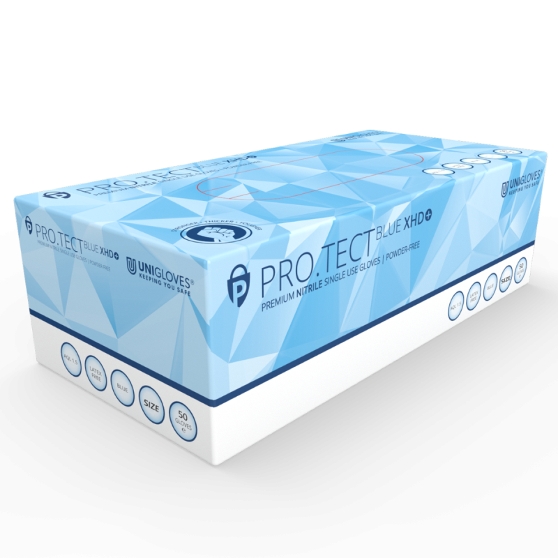 PRO.TECT Blue XHD+ UltraHeavy Duty Blue Nitrile Gloves Blue Large ...